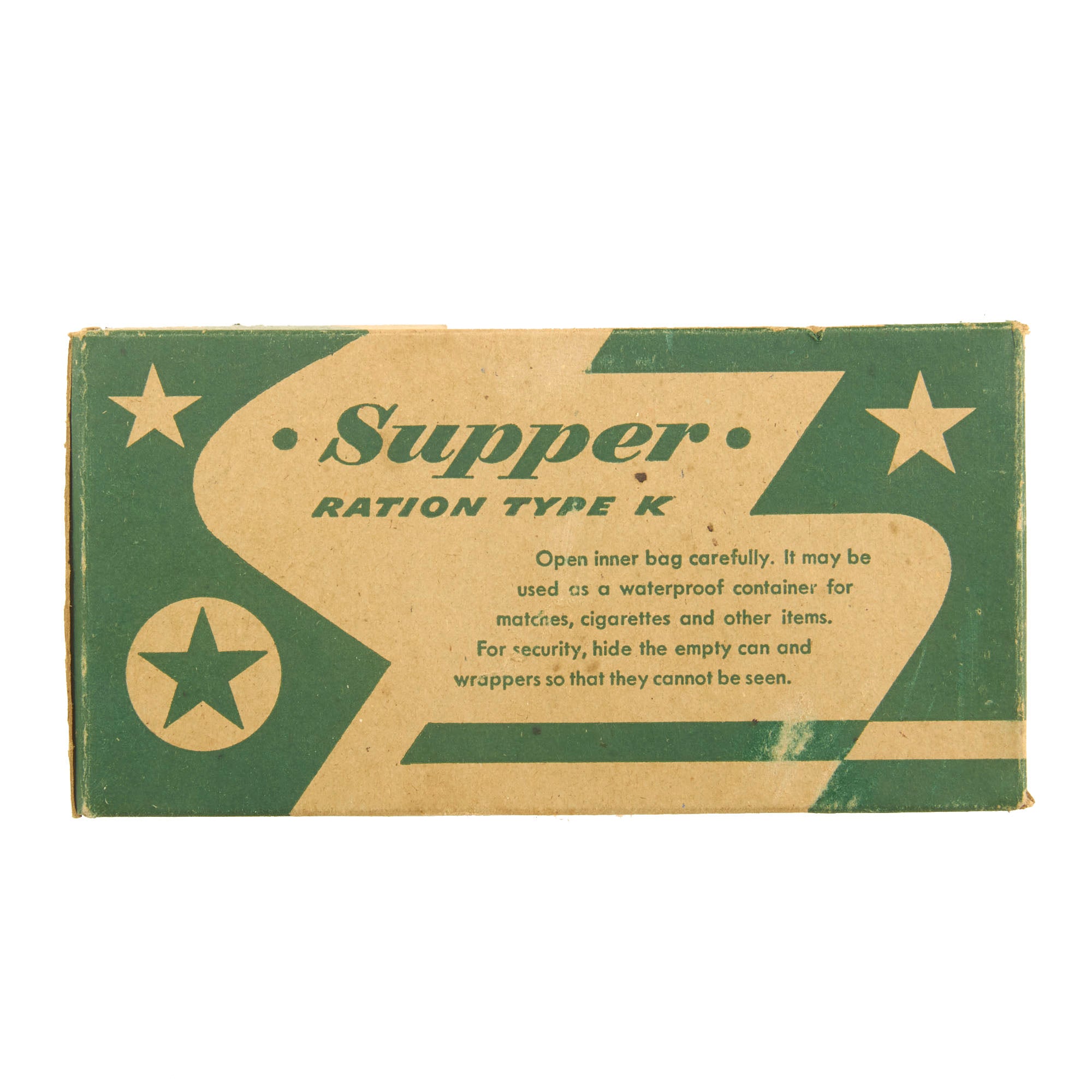 Original U.S. WWII Unopened K-Ration "Morale Series" Supper Meal Unit ...