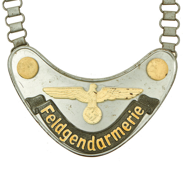 Original German WWII Feldgendarmerie Police Gorget with Phosphorescent ...