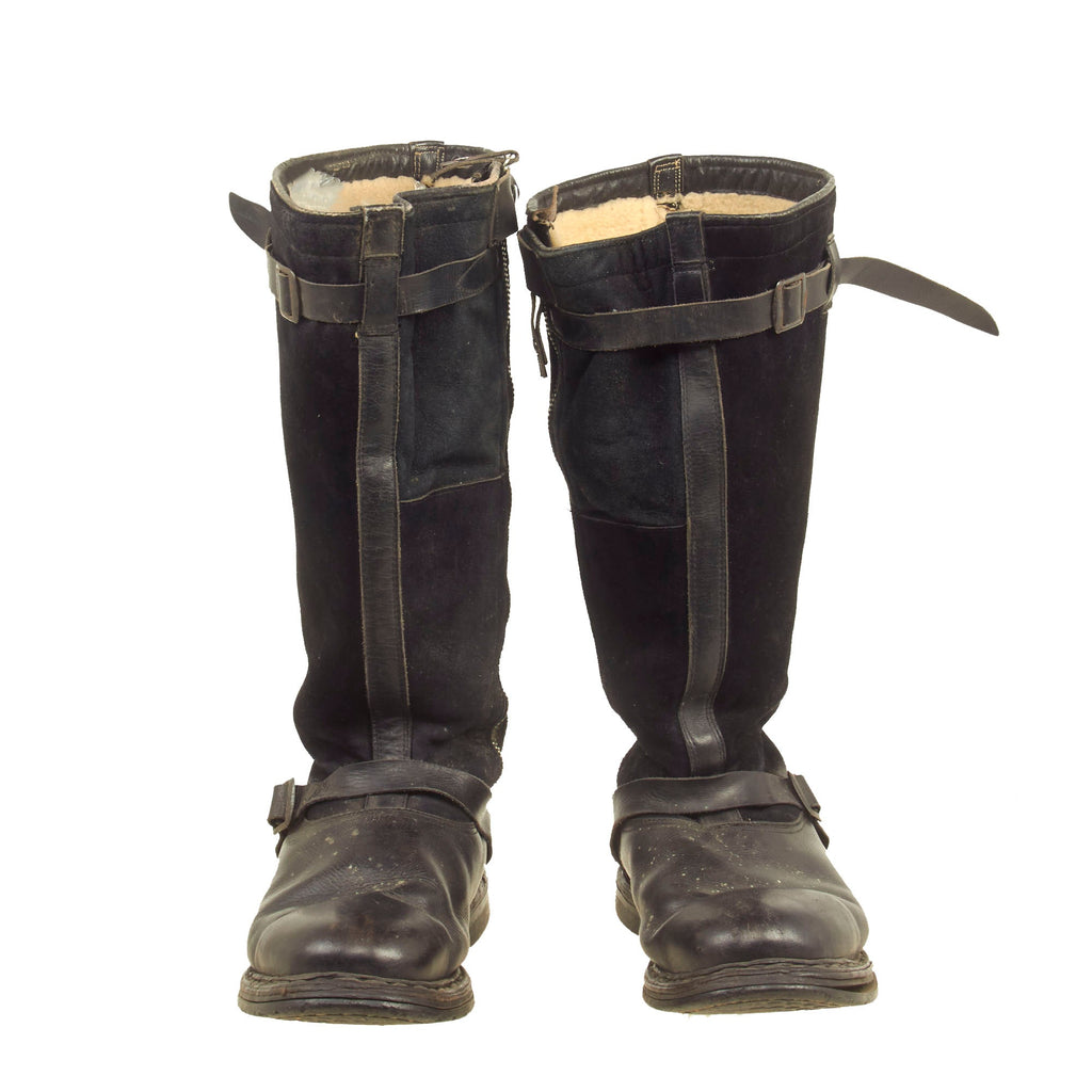 Original German WWII Luftwaffe Fleece-Lined Leather Pilot Flying Boots ...