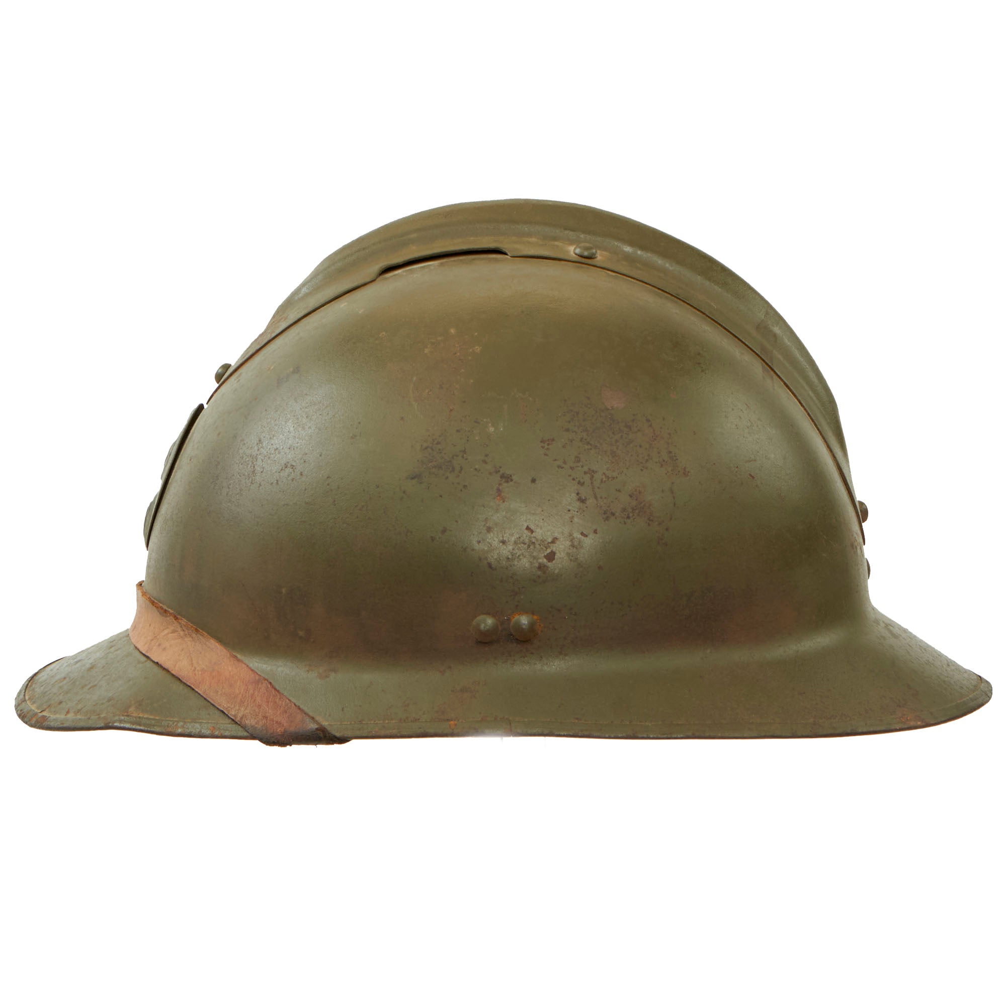 Original French WWII Model 1926 Adrian Infantry Helmet with Liner & Ch ...