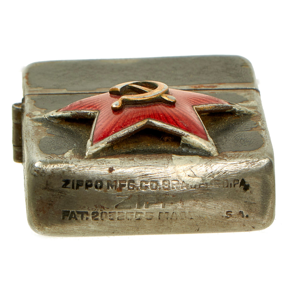 Original U.S. WWII “Black Crackle” Zippo Lighter With Soviet Enamel St ...
