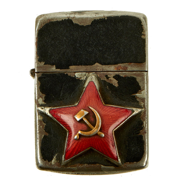 Original U.S. WWII “Black Crackle” Zippo Lighter With Soviet Enamel St ...