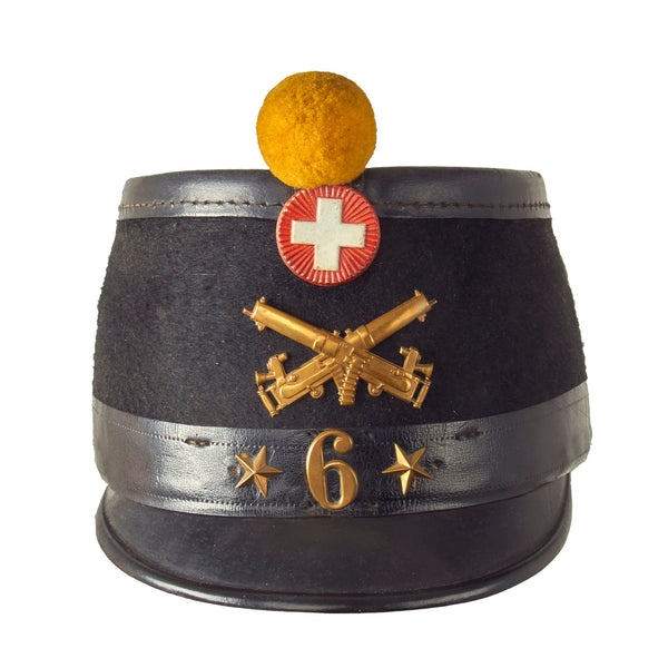 Original Swiss WWI Shako Helmet Marked to the 6th Machine Gun Battalio ...