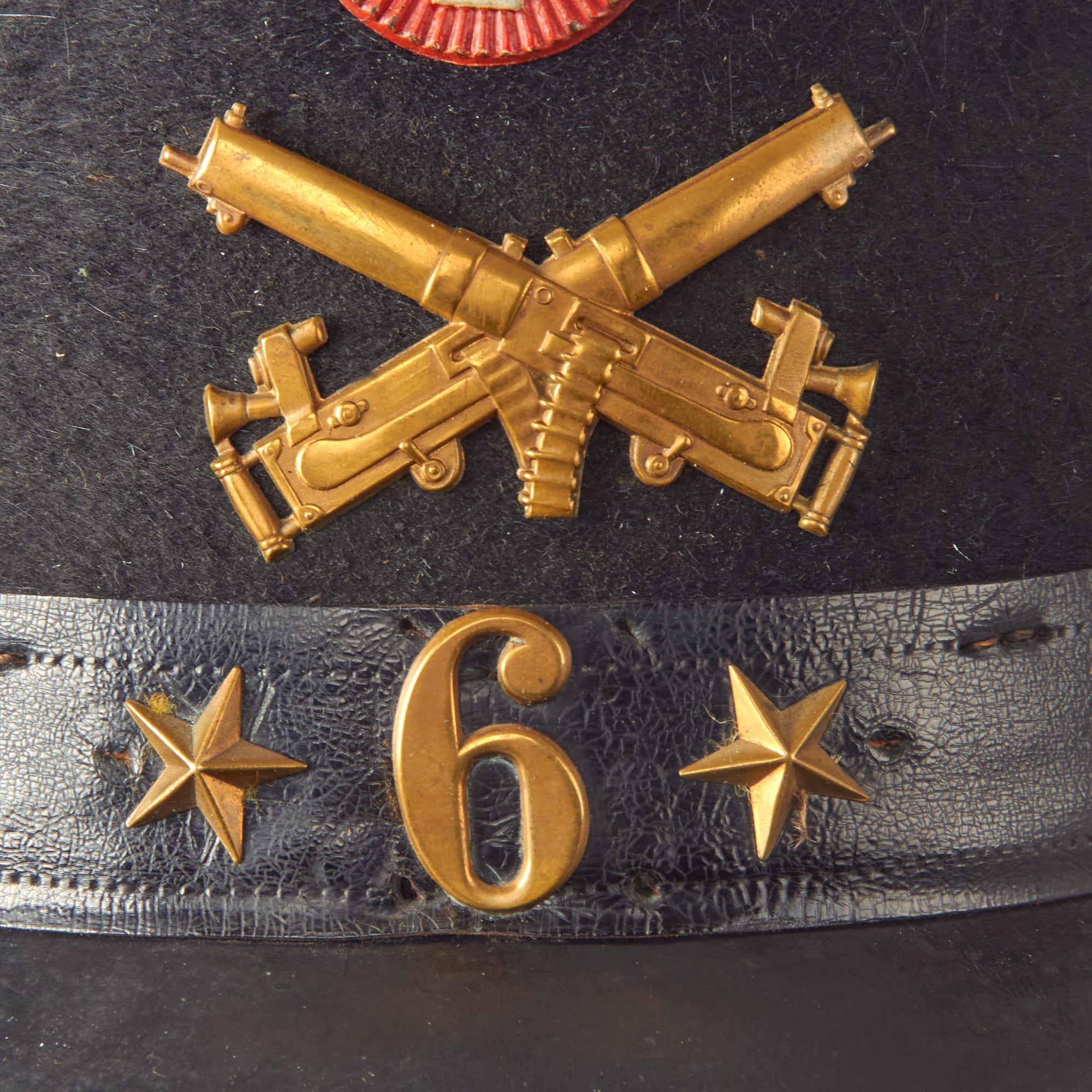 Original Swiss WWI Shako Helmet Marked to the 6th Machine Gun Battalio ...