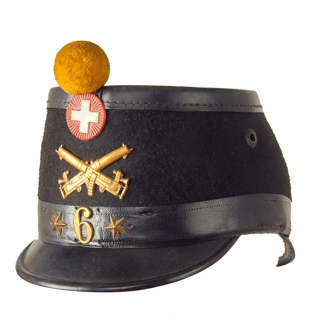 Original Swiss WWI Shako Helmet Marked to the 6th Machine Gun Battalio ...