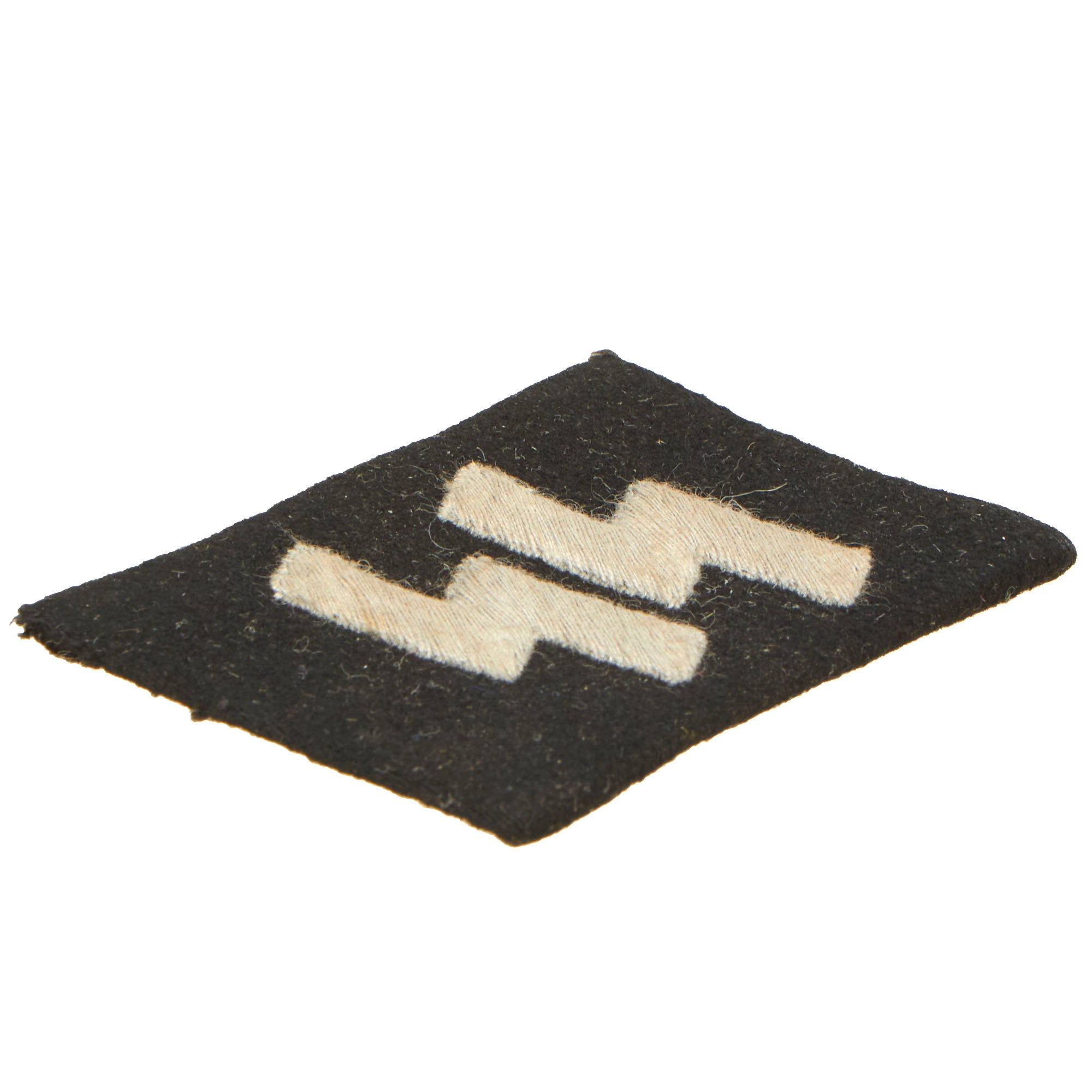 Original German WWII SS EM/NCO Double Sig Rune Right Side Collar Tab w ...