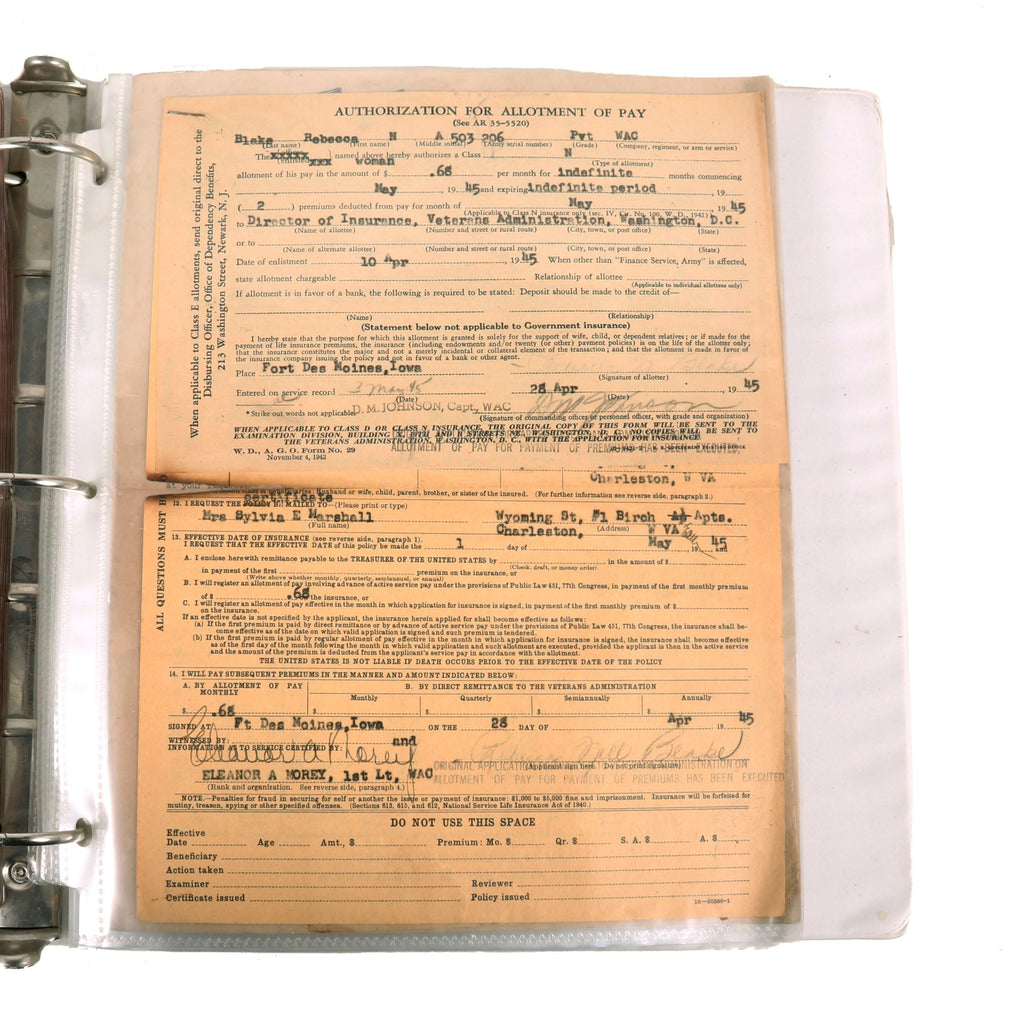 Original U.S. WWII Named Women’s Army Corps Uniform & Binder Album Gro ...