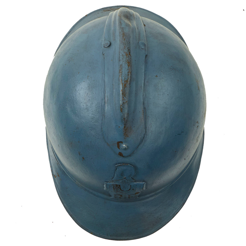 Original French WWI Model 1915 Adrian Helmet in Horizon Blue with RF E ...