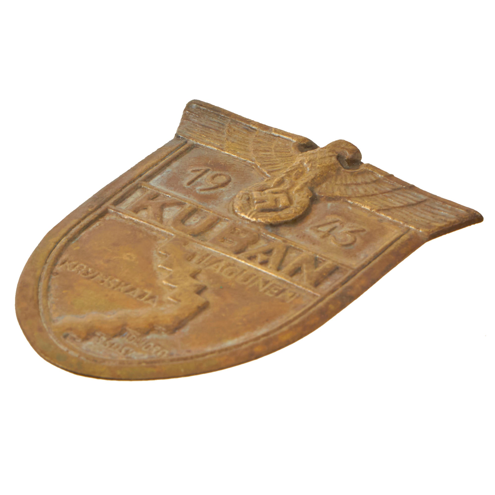 Original German WWII Kuban Bridgehead Shield Decoration - Ärmelschild ...