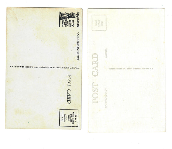 Original WWII Anti-Axis Political Cartoon Illustration Postcards - Set ...