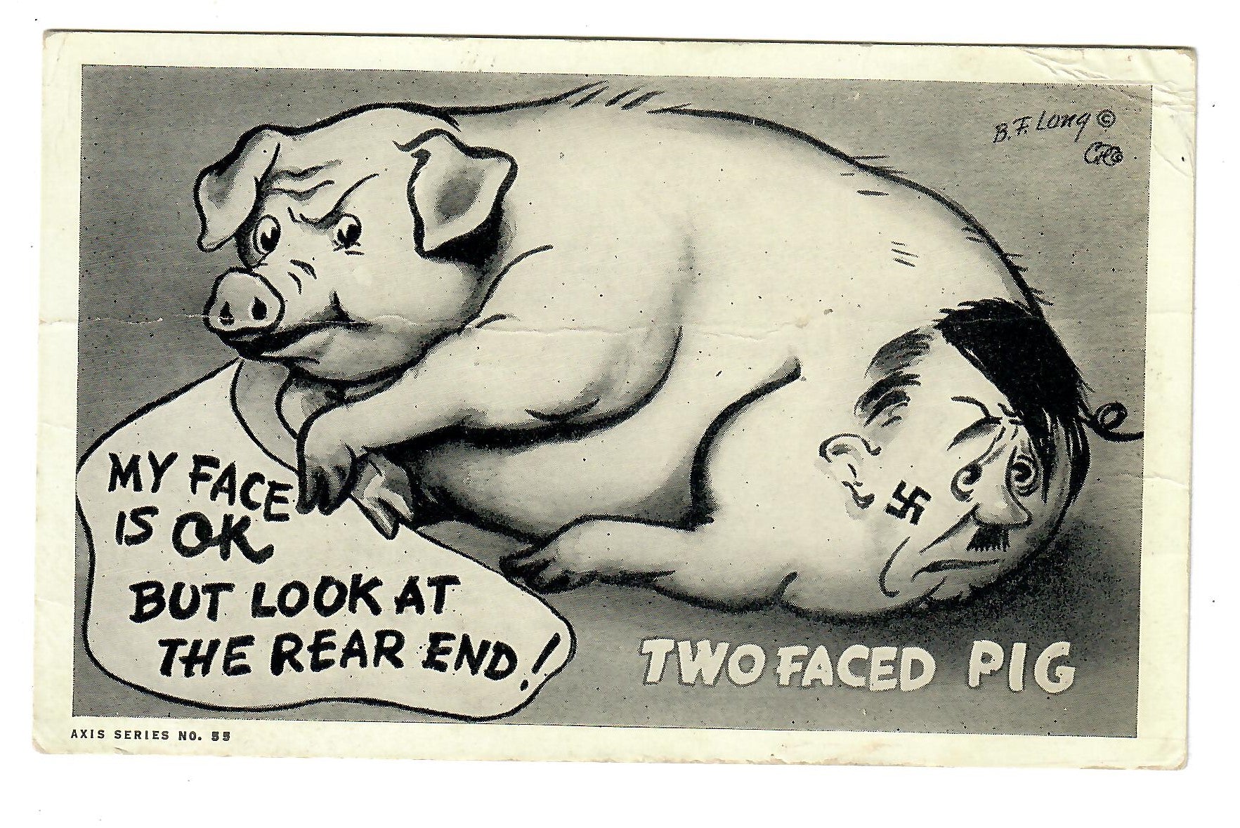 Original WWII Anti-Axis Political Cartoon Illustration Postcards - Set ...