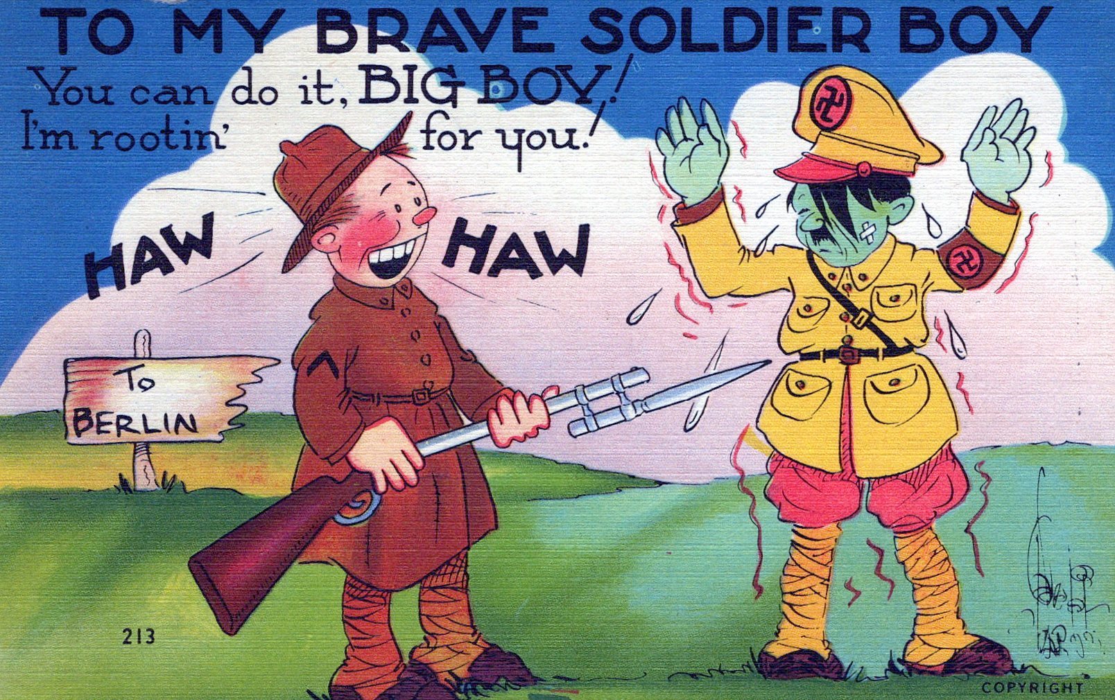 Original WWII Anti-Axis Political Cartoon Illustration Postcards - Set ...