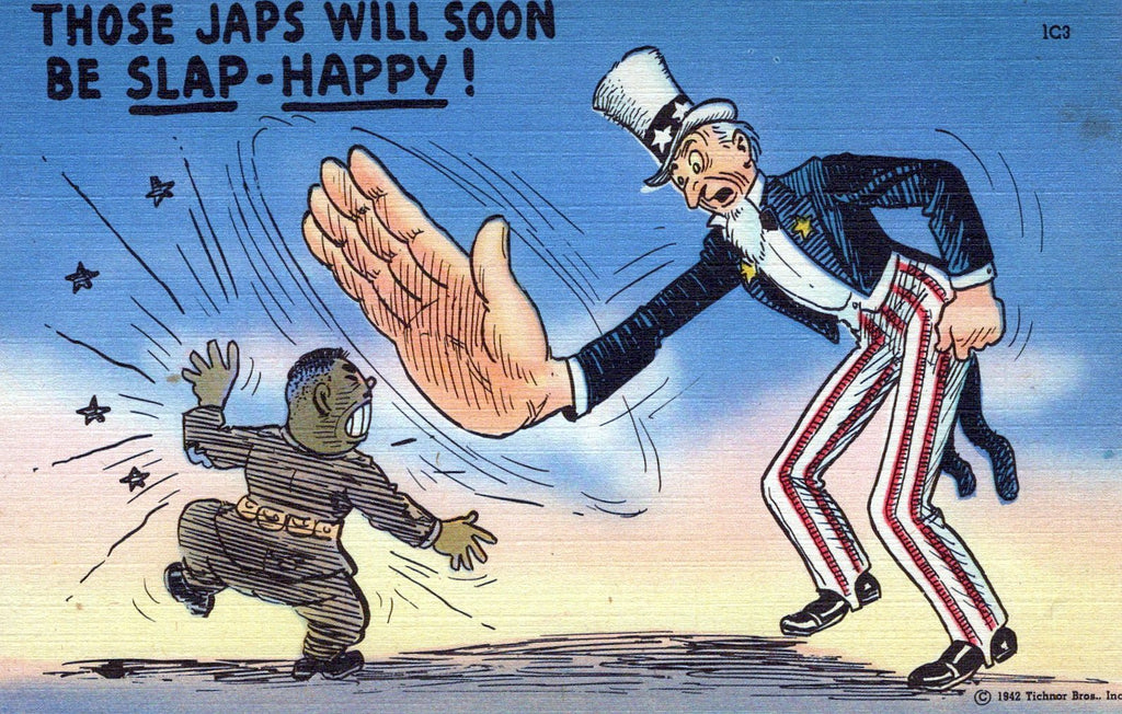 Original WWII Anti-Axis Political Cartoon Illustration Postcards - Set ...