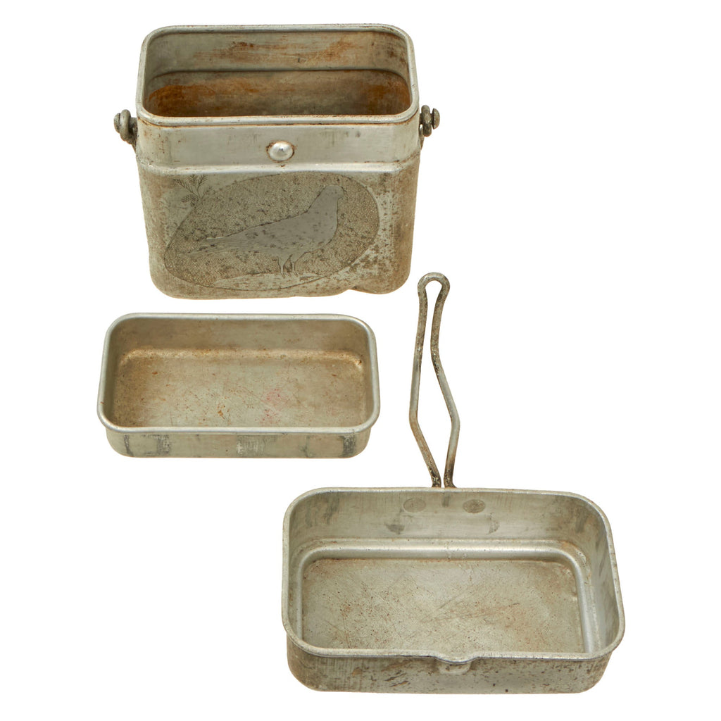 Original French WWII Engraved Trench Art M1935 Field Mess Kit with Dov ...