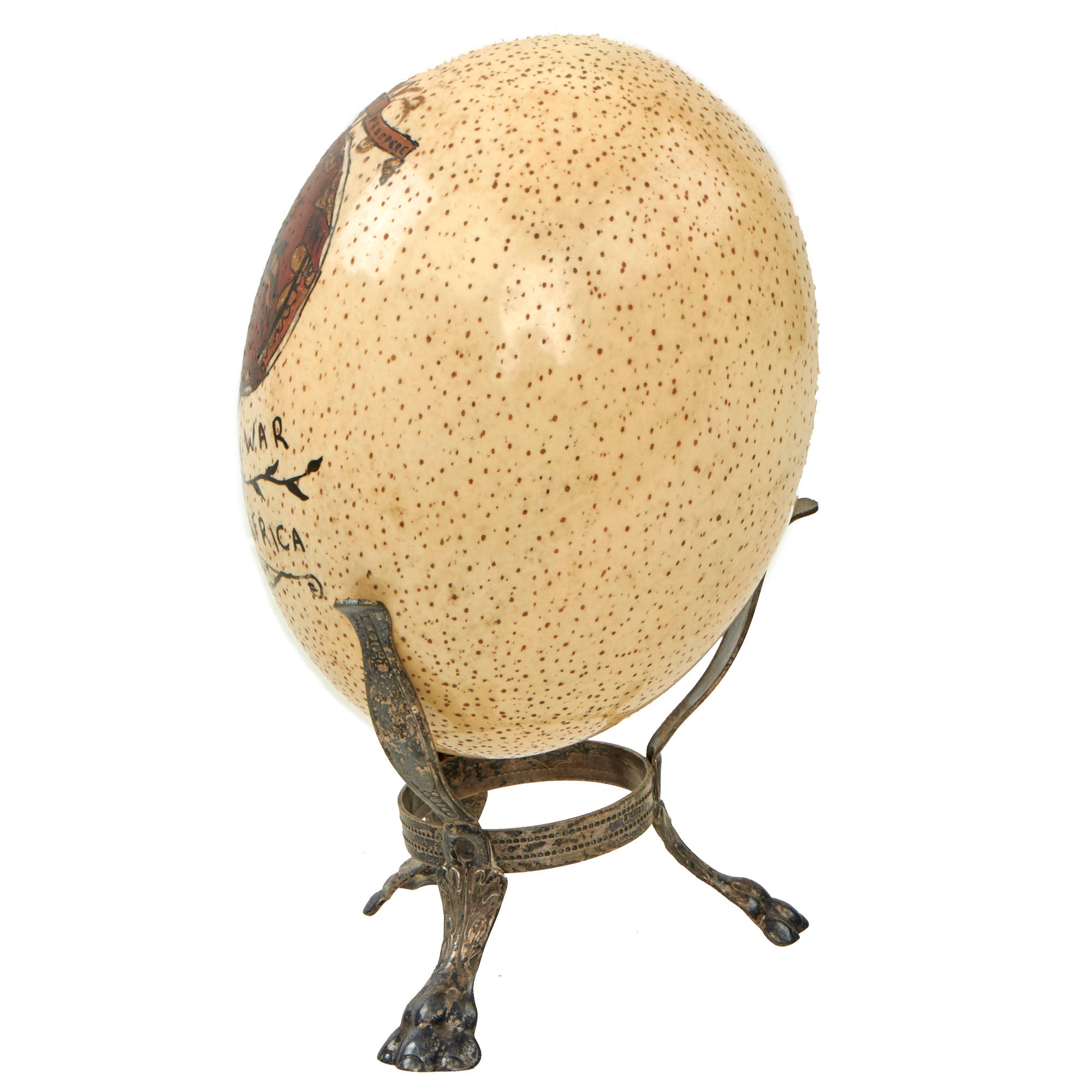 Original British South Africa Boer War Painted Souvenir Ostrich Egg On – International Military ...