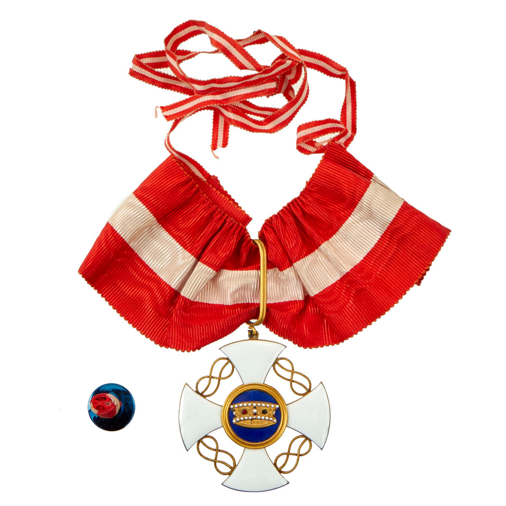 Original Italian WWII Era Order of the Crown of Italy Commander Grade ...
