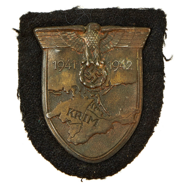 Original German WWII Heer Panzer Tanker Crimea Krim Shield Decoration ...