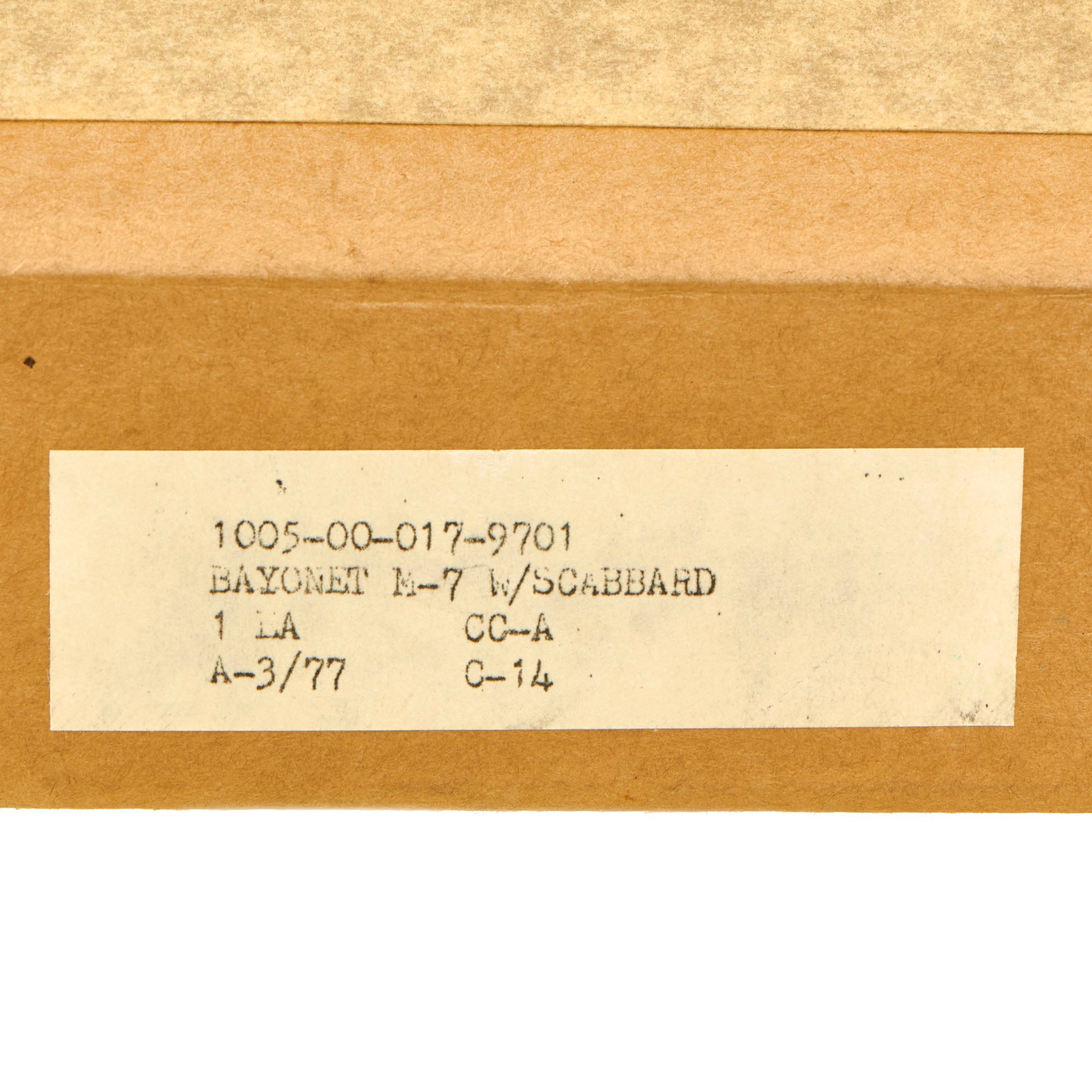 Original U.S. Vietnam M-7 Bayonet and Scabbard Still Packed in Governm ...