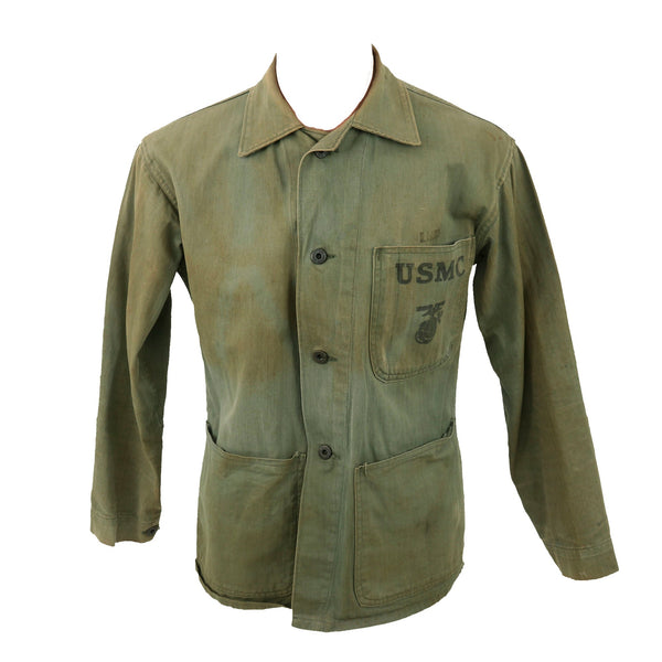 Original U.S. WWII USMC Named HBT Herringbone Twill P41 Tunic ...
