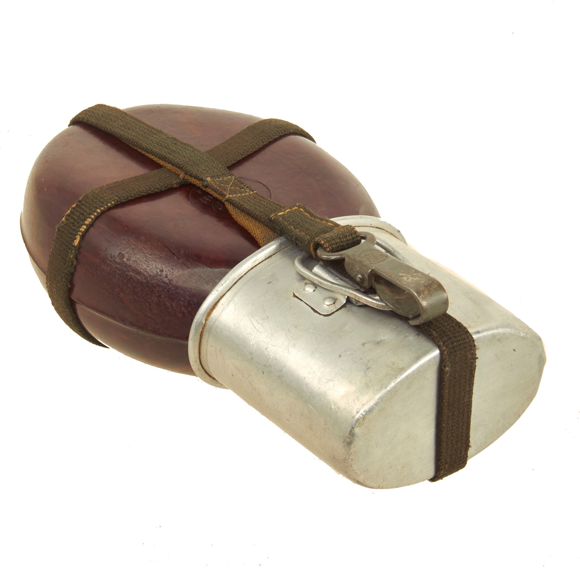 Original German WWII Early War Afrikakorps Coconut Canteen by Heinrich ...