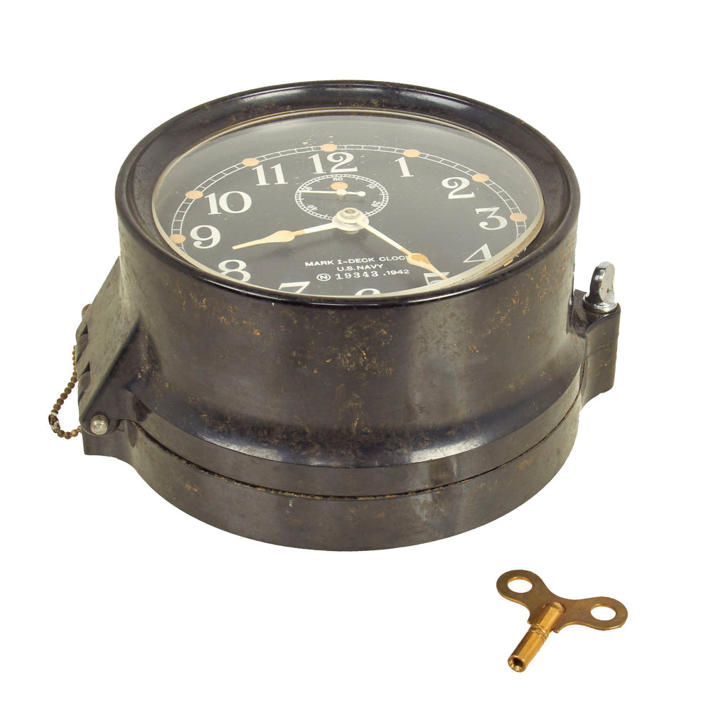 Original WWII U.S. Navy Type Mark I Deck Clock by Seth Thomas With Win – International Military ...