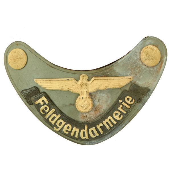 Original German WWII Feldgendarmerie Police Gorget with Phosphorescent ...