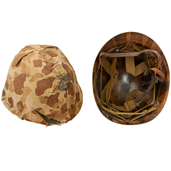 Original U.S. WWII/Korean War M1 Front Seam Fixed Bale Helmet with CAP ...