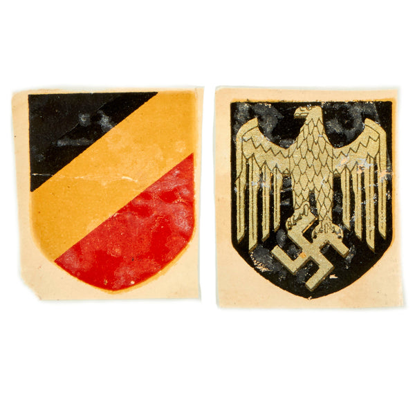Original German WWII Heer Army Unissued Helmet Decal Set - Silver Wehr ...