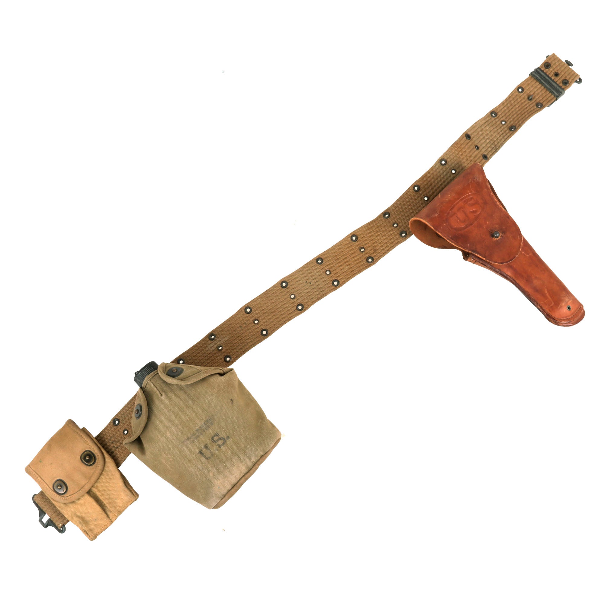 Original U.S. WWII Officer M1936 Pistol Belt Set with M1911 Holster, C ...