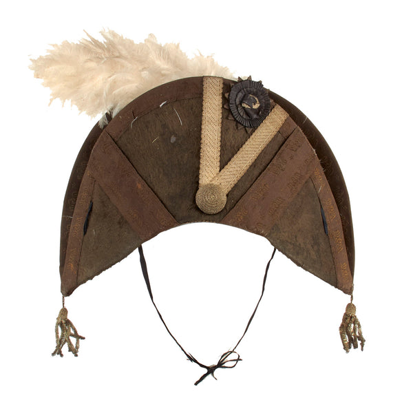 Original U.S. 1820s Army Officer Chapeau-Bras Collapsible Bicorn Hat w ...