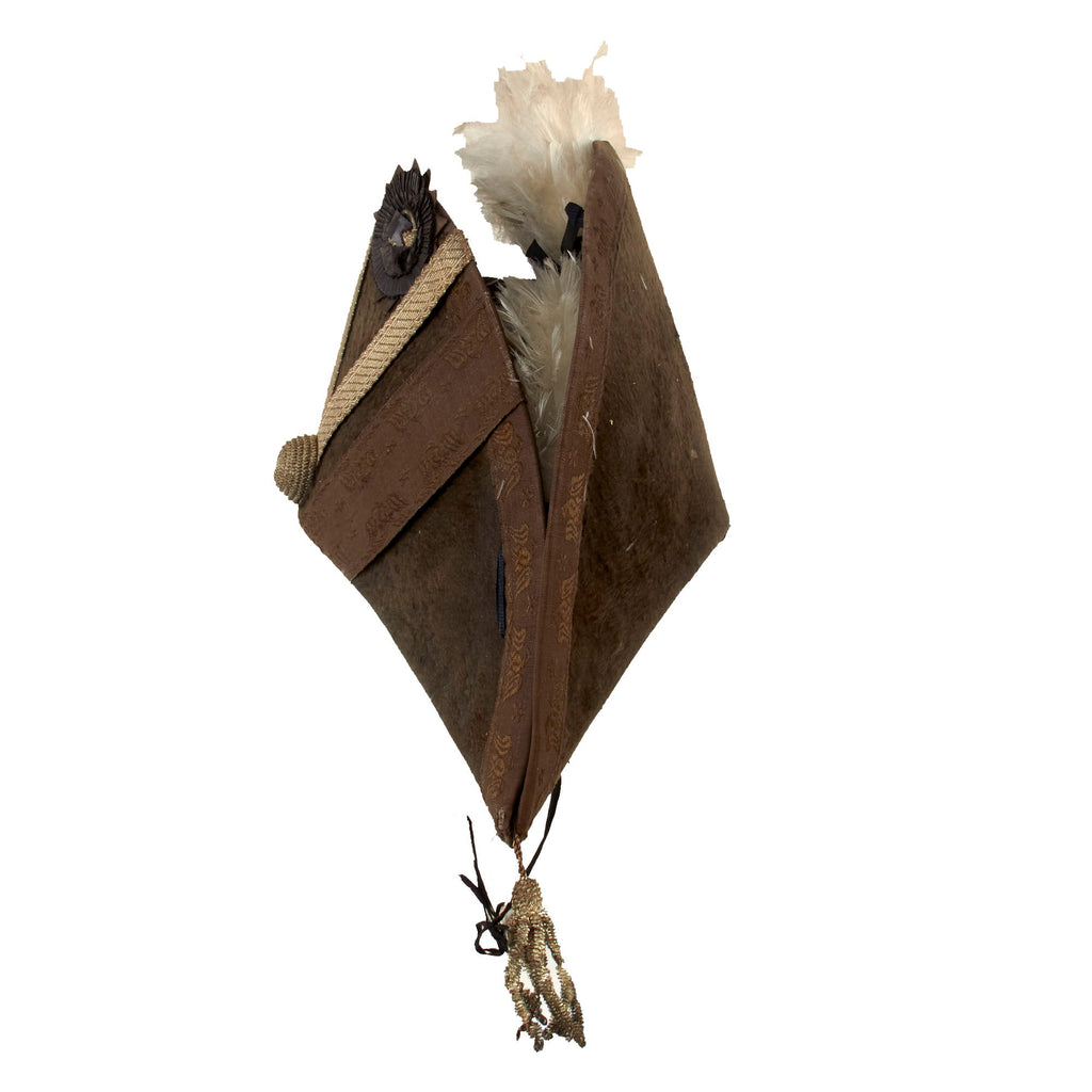 Original U.S. 1820s Army Officer Chapeau-Bras Collapsible Bicorn Hat w ...