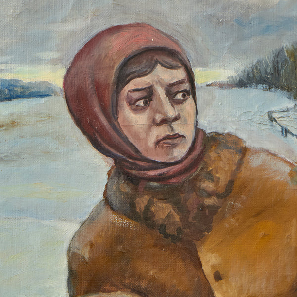 Original Soviet Union Cold War 1984 Dated Oil Painting of Wounded WWII ...