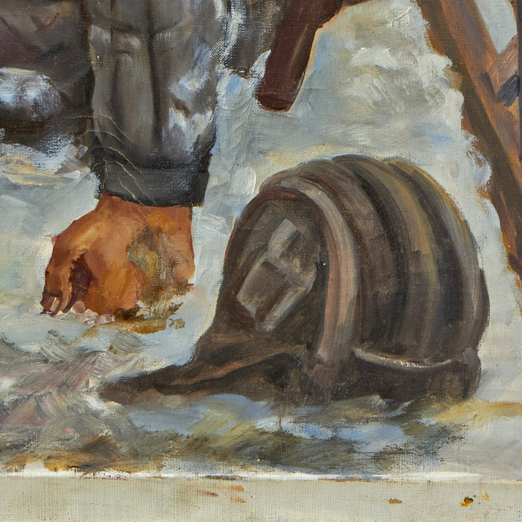Original Soviet Union Cold War 1984 Dated Oil Painting of Wounded WWII ...
