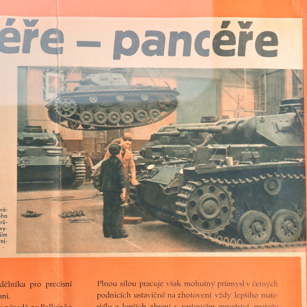 Original German WWII Czechoslovakia Occupation “Panzer, Panzer, Panzer ...