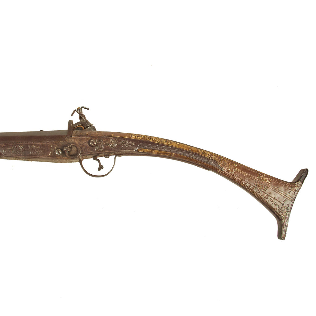 Original Rare North African Embossed Iron & Brass Clad Miquelet Tanchi ...