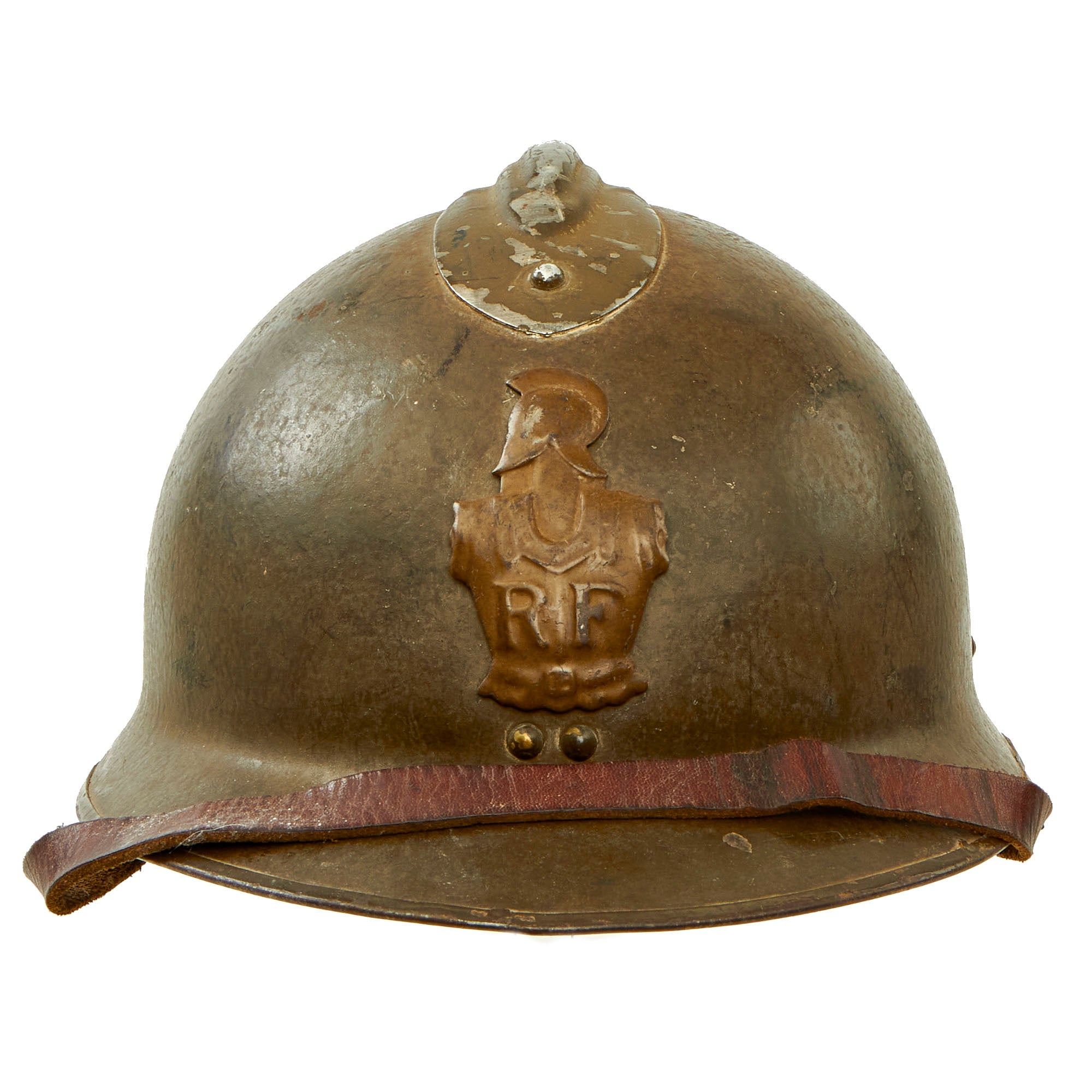 Original WWII French Complete Model 1926 Adrian Engineer Helmet with L ...