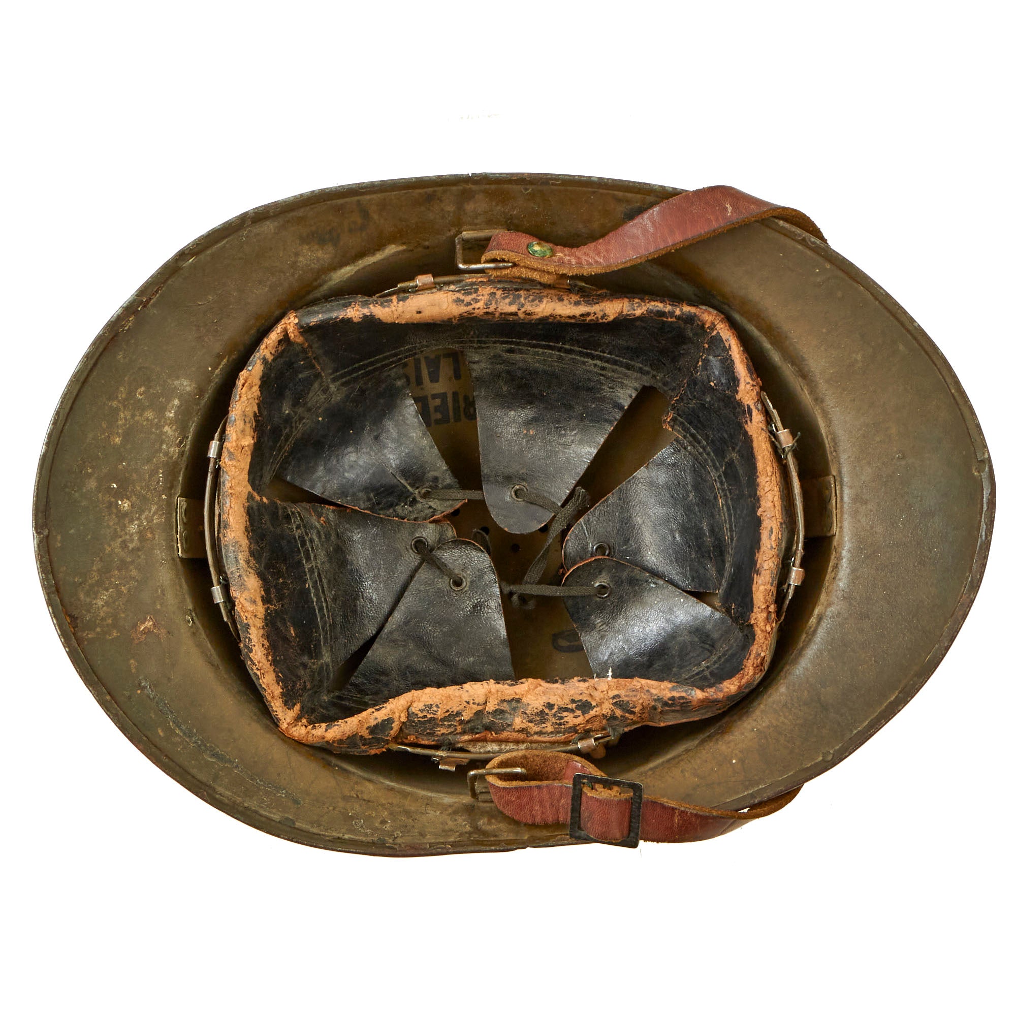 Original WWII French Complete Model 1926 Adrian Engineer Helmet with L ...