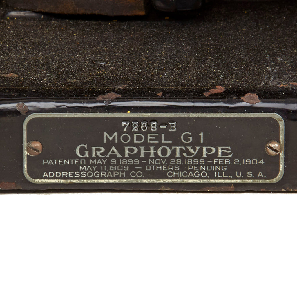 Original U.S. WWI WWII Graphotype Model G1 Dog Tag Machine - Fully ...