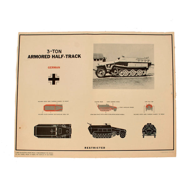 Original U.S. WWII Armored Vehicle Silhouette Recognition Poster Set o ...