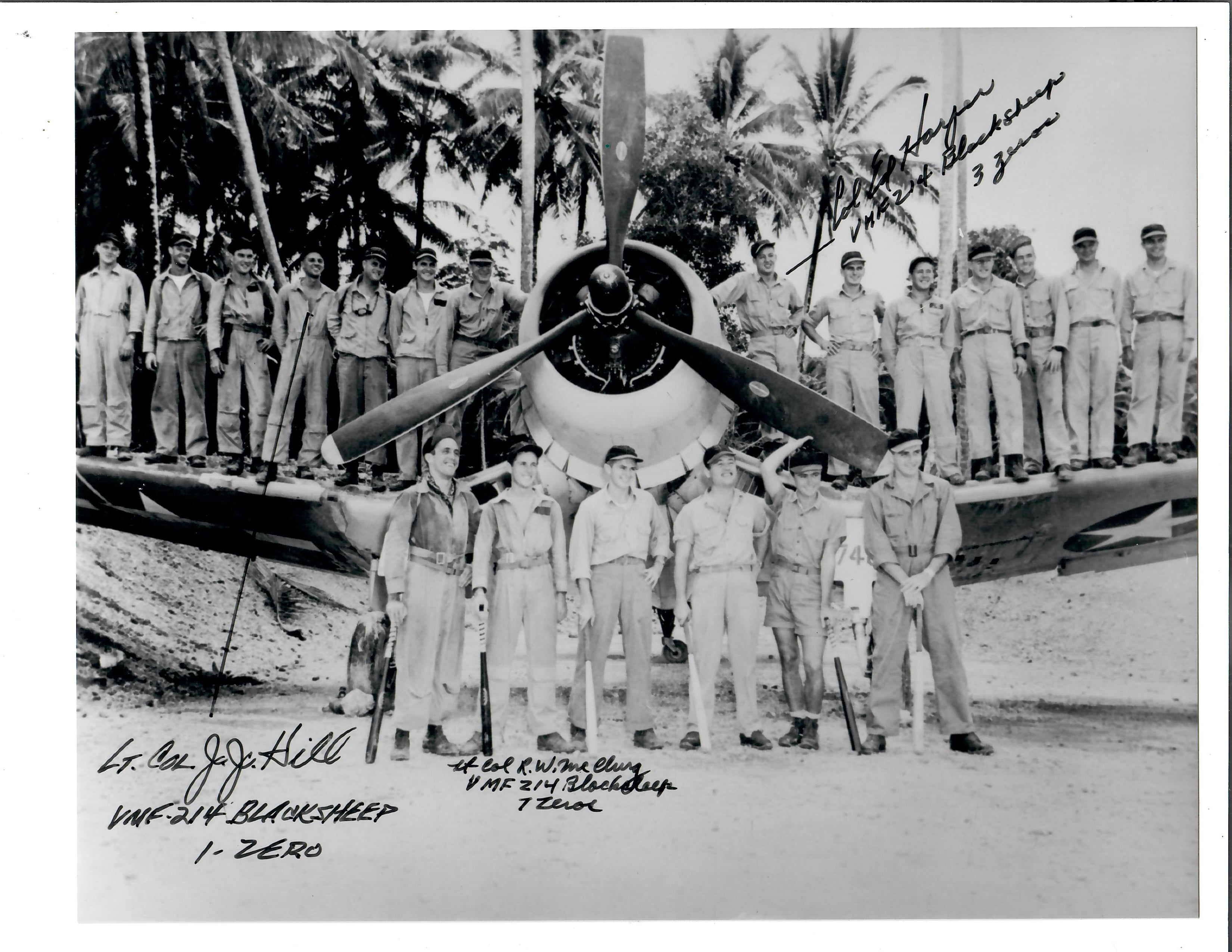 Original U.S. WWII Large Ace Pilot Signature Lot Featuring USMC Major ...