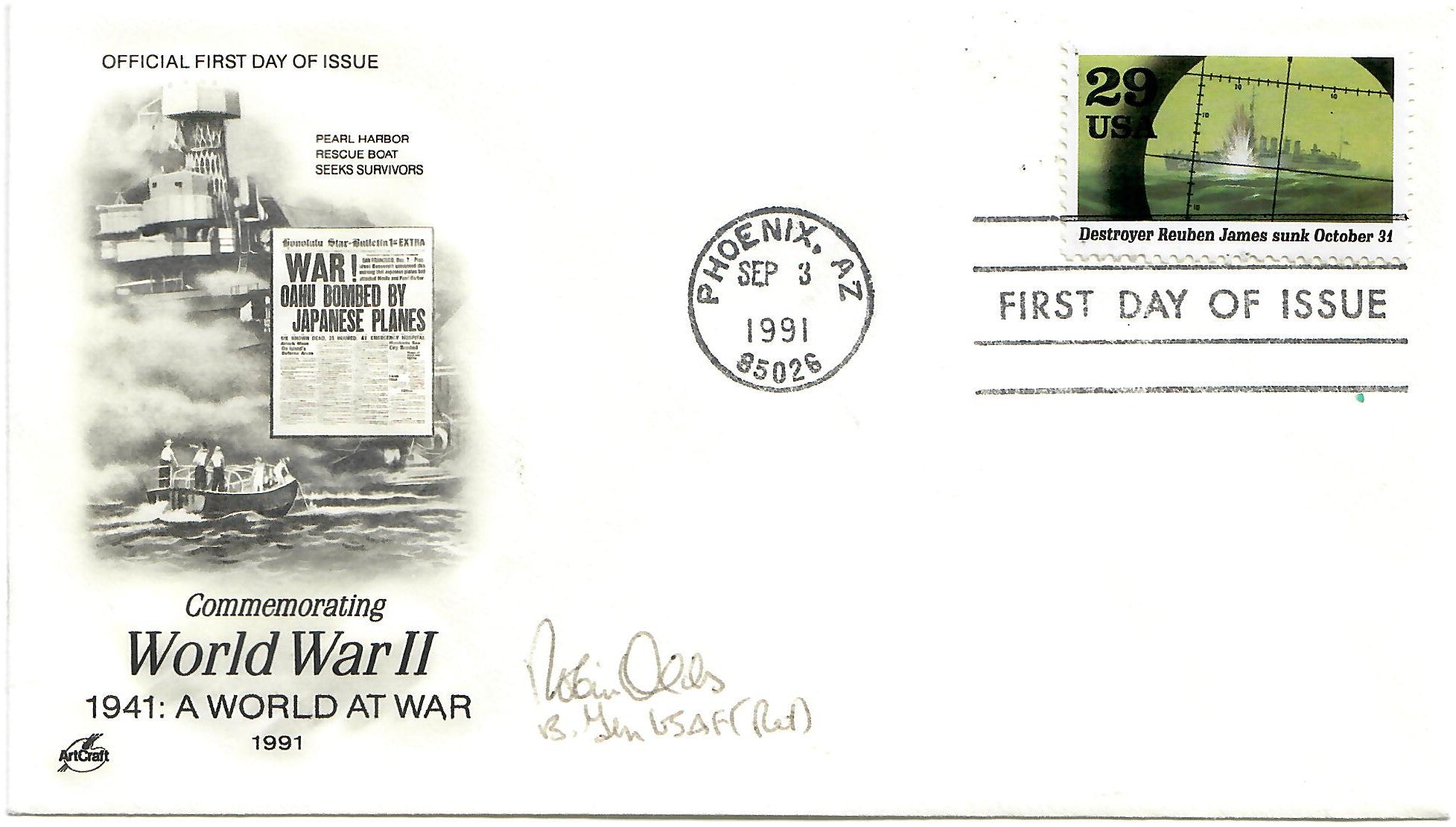 Original U.S. WWII Large Ace Pilot Signature Lot Featuring USMC Major ...