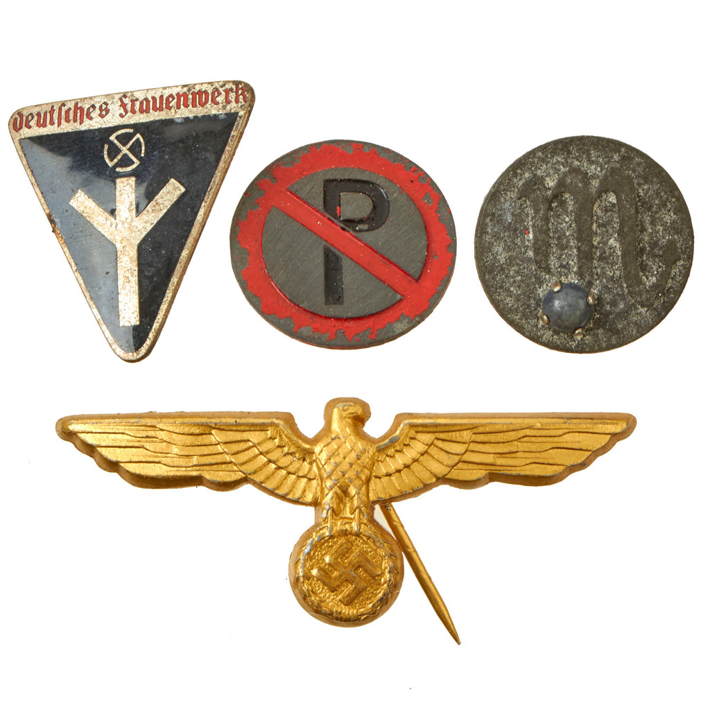 Original German WWII USGI Bring Back Tinnie & Insignia Grouping with N ...