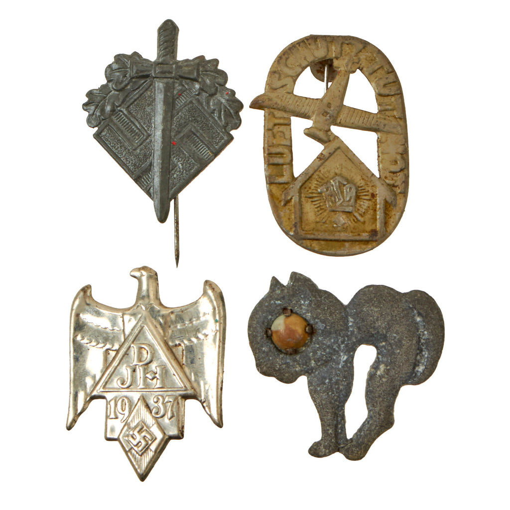 Original German WWII USGI Bring Back Tinnie & Insignia Grouping with N ...