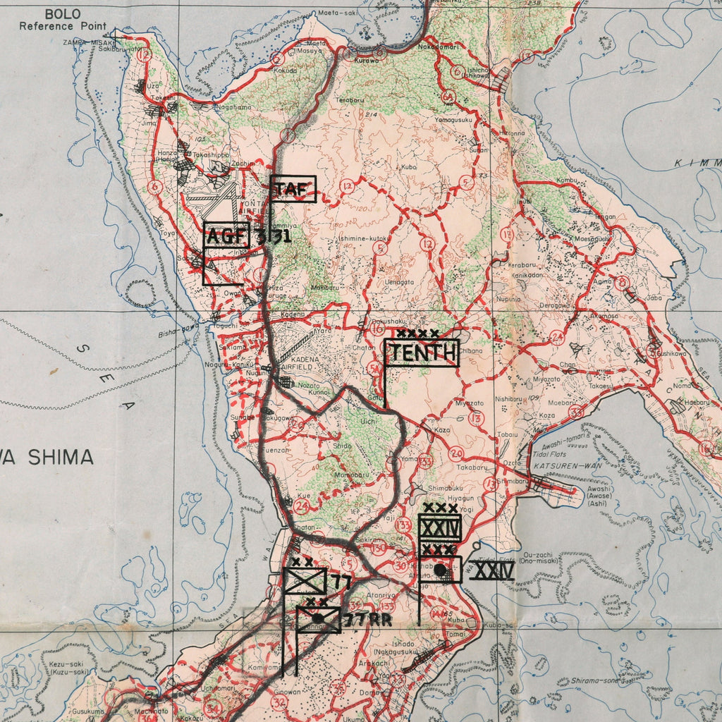 Original U.S. WWII Okinawa Battle Maps Used by General Robert C. Richa ...