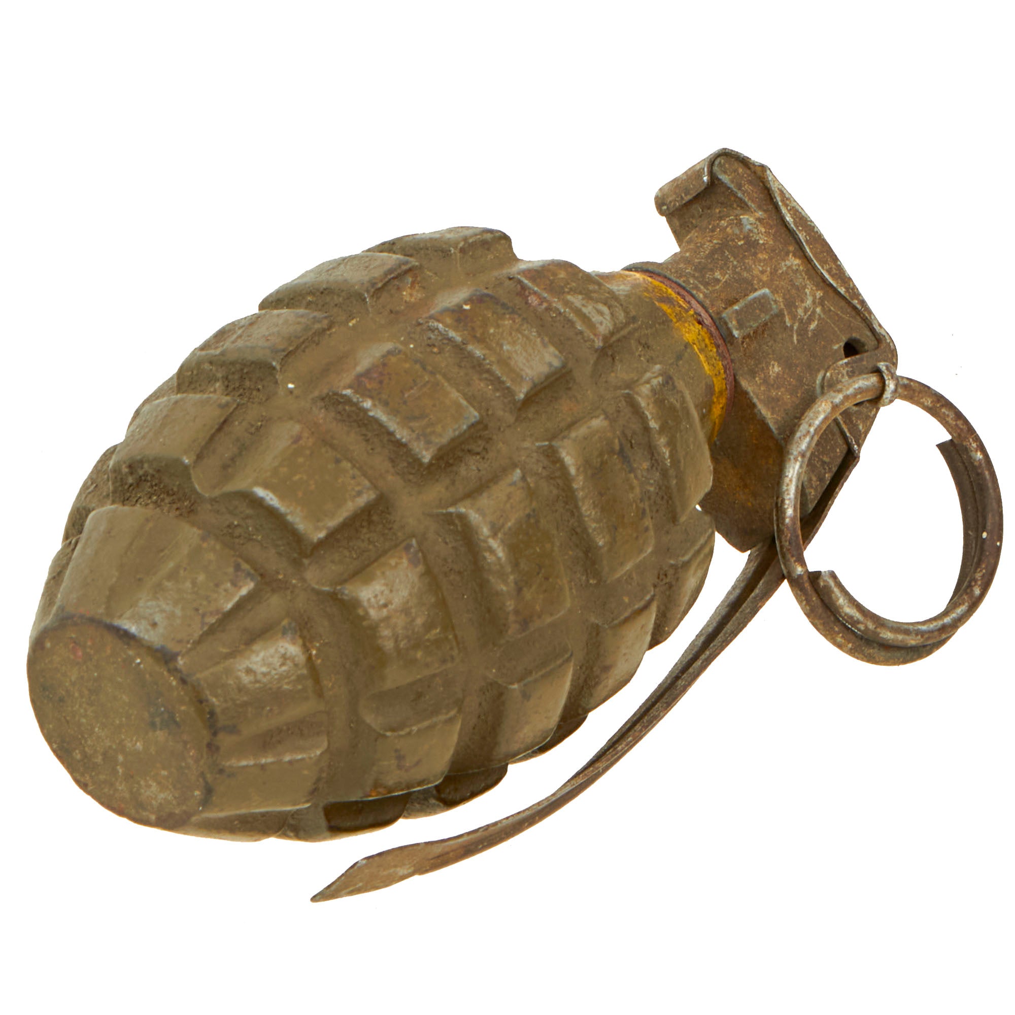 Original U.S. WWII Inert MkII Pineapple Grenade with Yellow Ring, M10A ...
