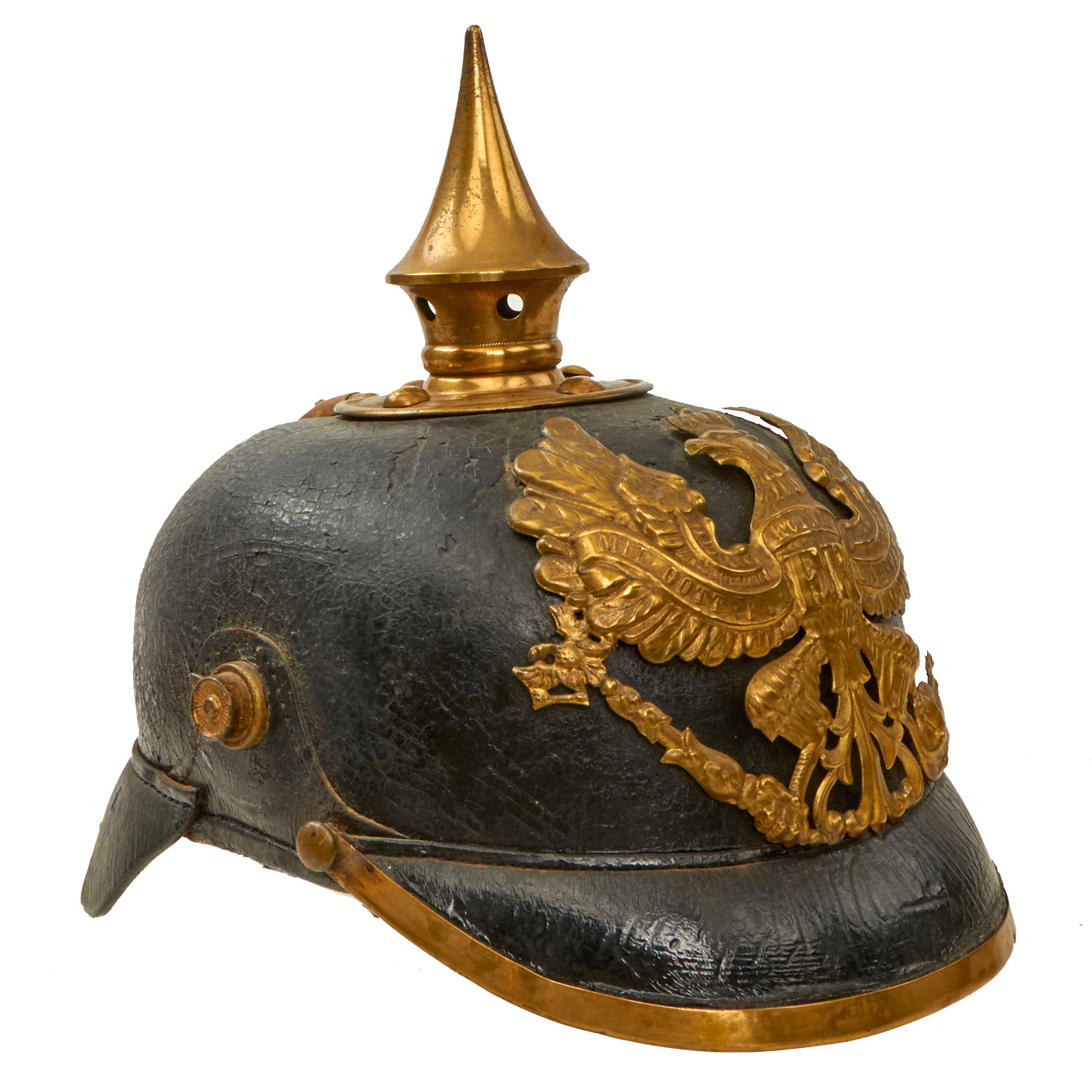 Original German WWI Unit Marked Prussian M1895 Pickelhaube Spiked Helm ...