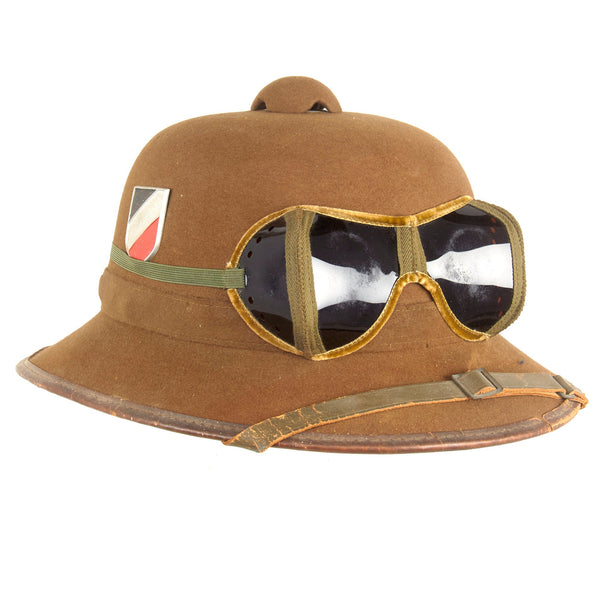 Original German WWII 1941 Dated 2nd Model Afrikakorps DAK Sun Helmet b ...