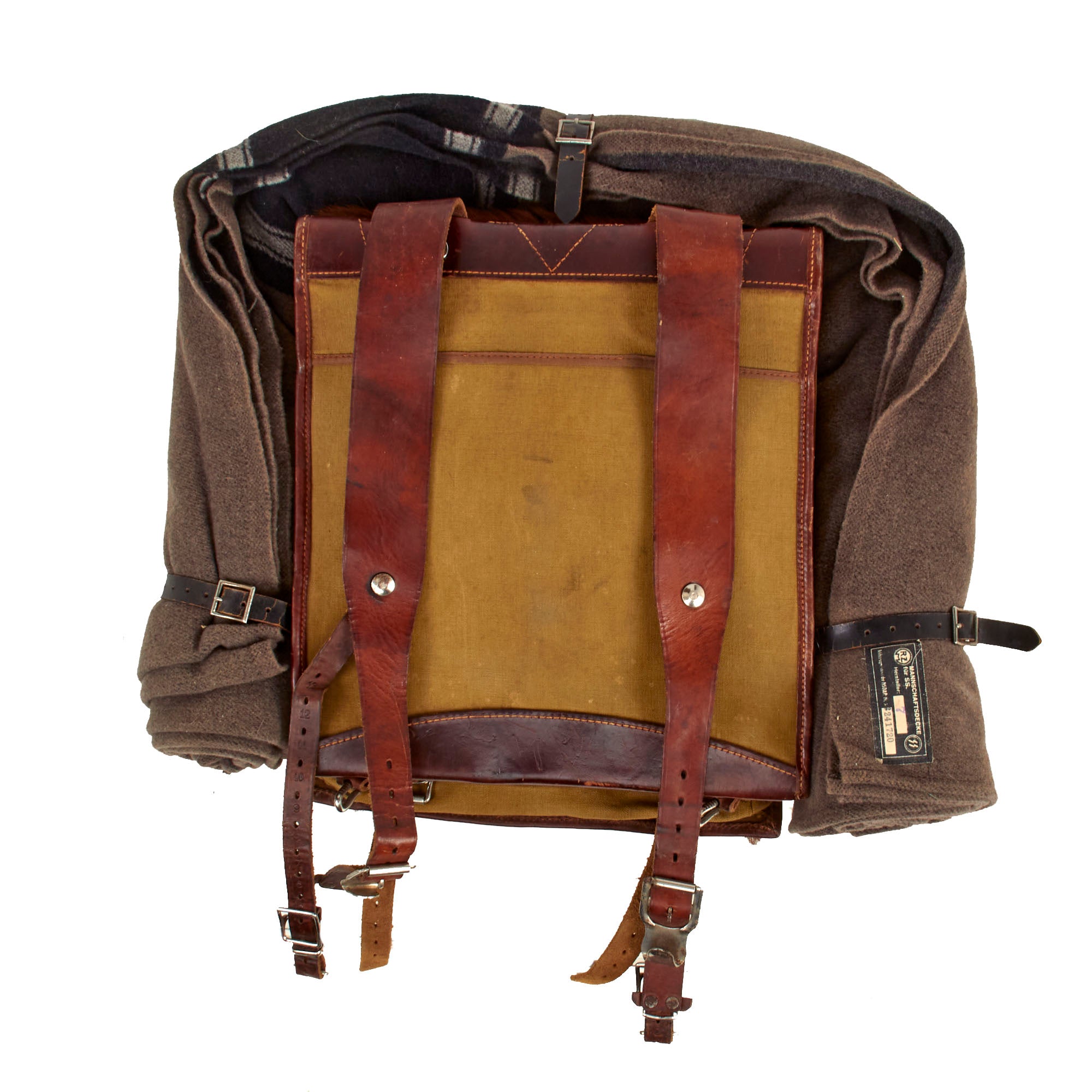 Original German WWII Tornister 34 Cowhide Backpack with Shoulder Straps ...