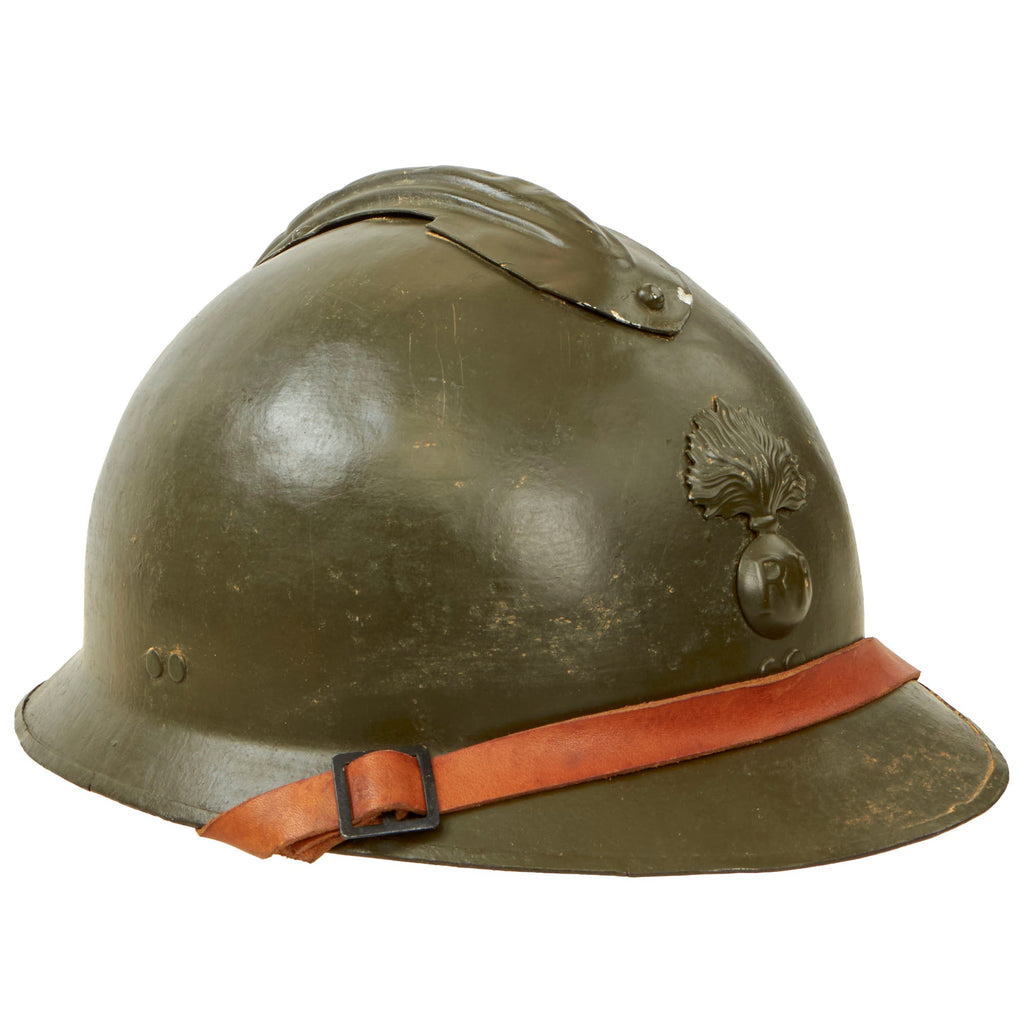 Original French WWII Model 1926 Adrian Infantry Combat Helmet with Com ...