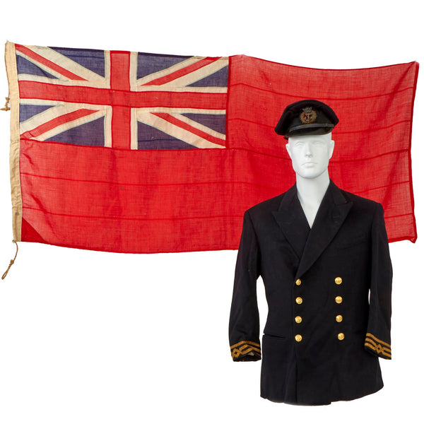 Original British WWII Dunkirk Evacuation Red Ensign Stern Flag and Uni ...